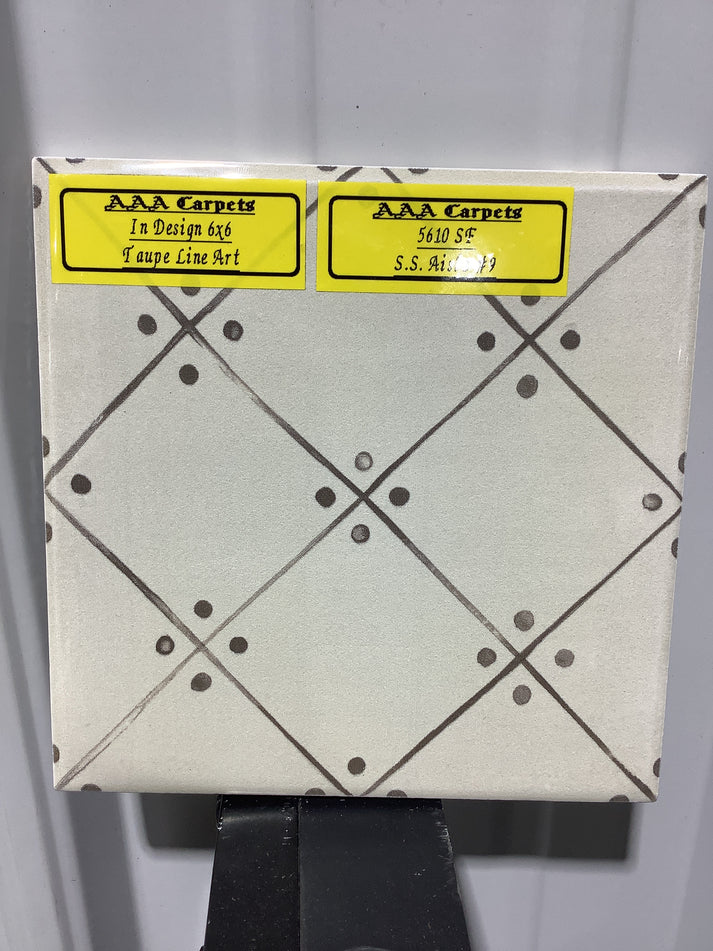 In Design 6x6 Taupe Line Art – AAA Flooring Distributors